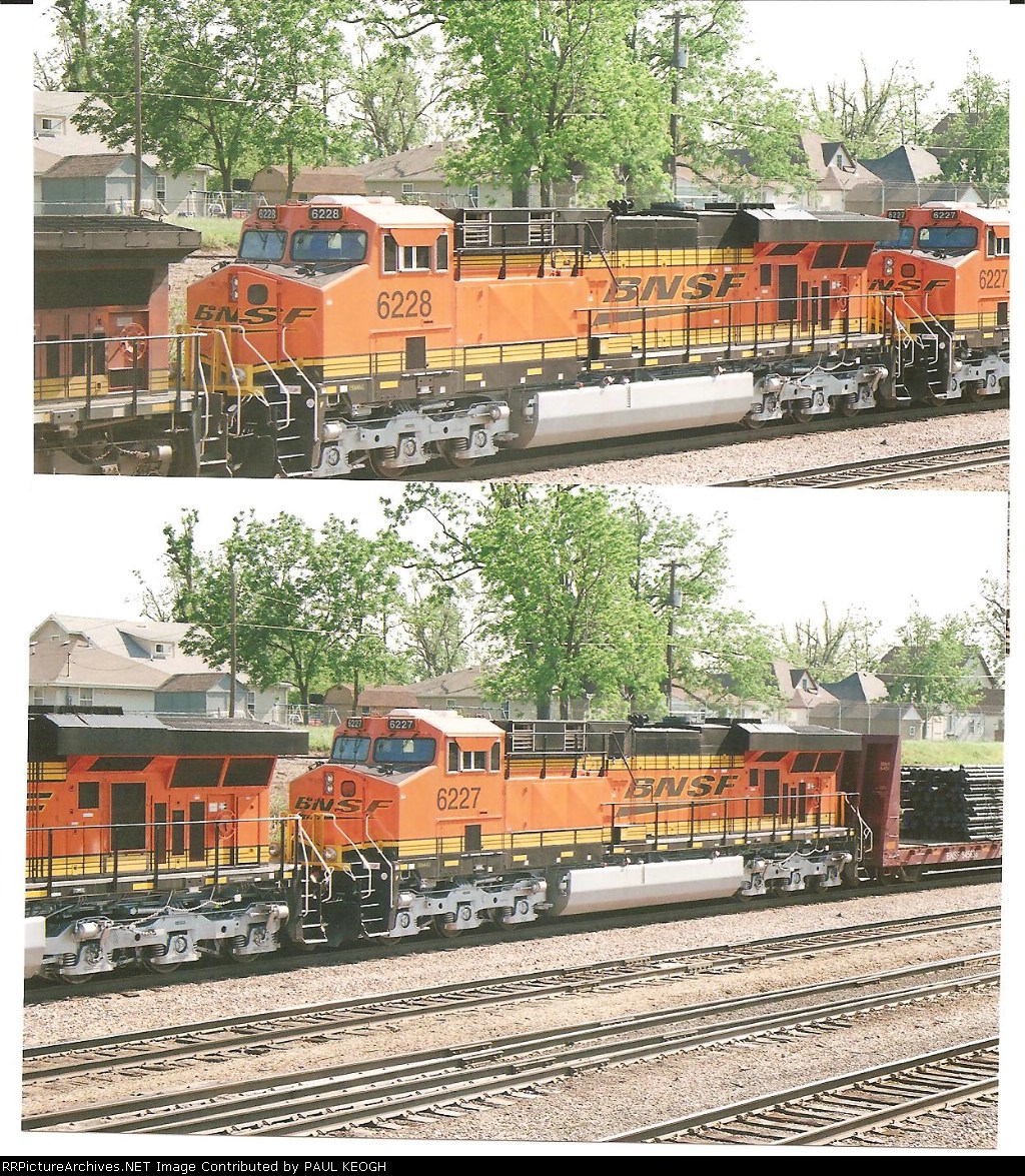 BNSF 6228 and BNSF 6227 return day later on a westbound freight
